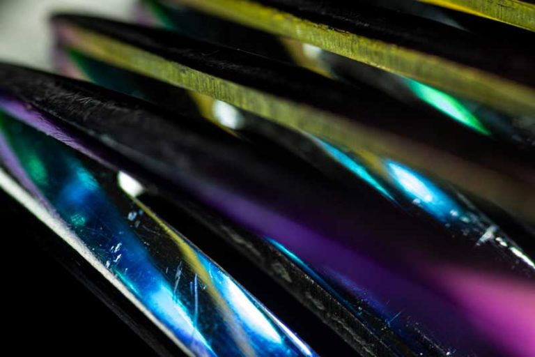 Knife & Fork Photography using coloured light and reflections