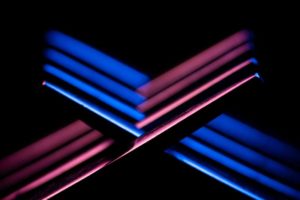Knife & Fork Photography using coloured light and reflections