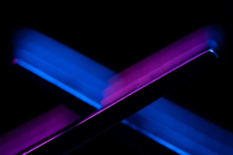 Knife & Fork Photography using coloured light and reflections